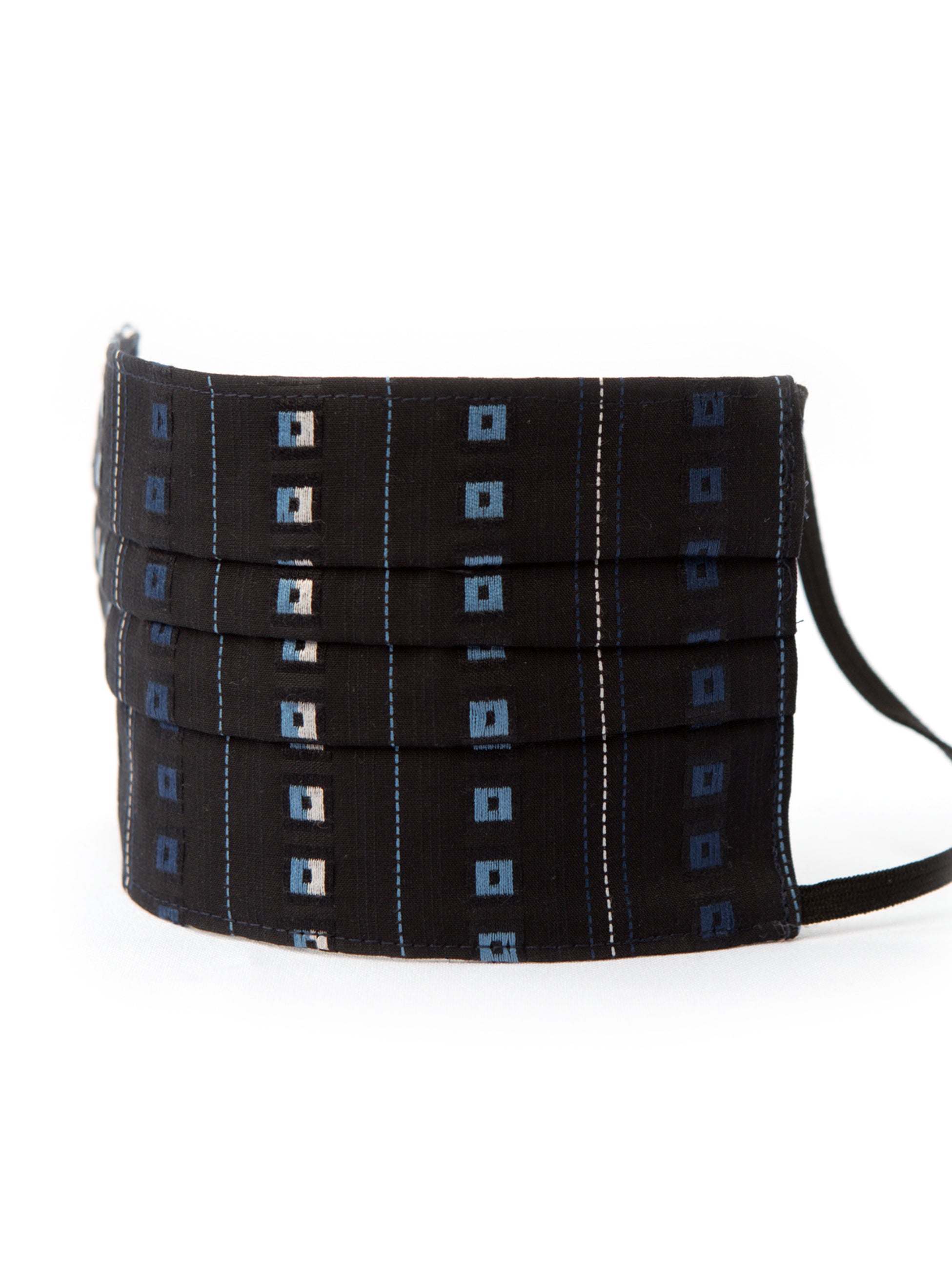 Pleated Mask - Blue Cubes – Couture, The Clothing Co.